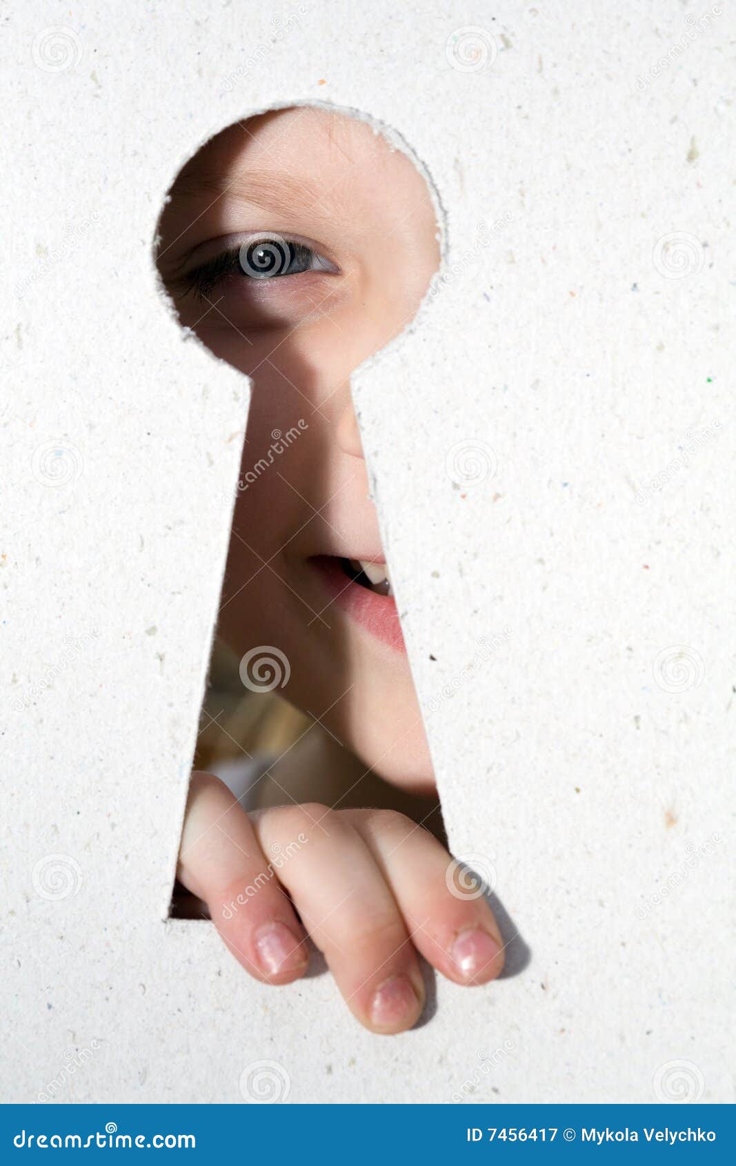 Keyhole stock image. Image of girl, hiding, door, secrecy - 7456417