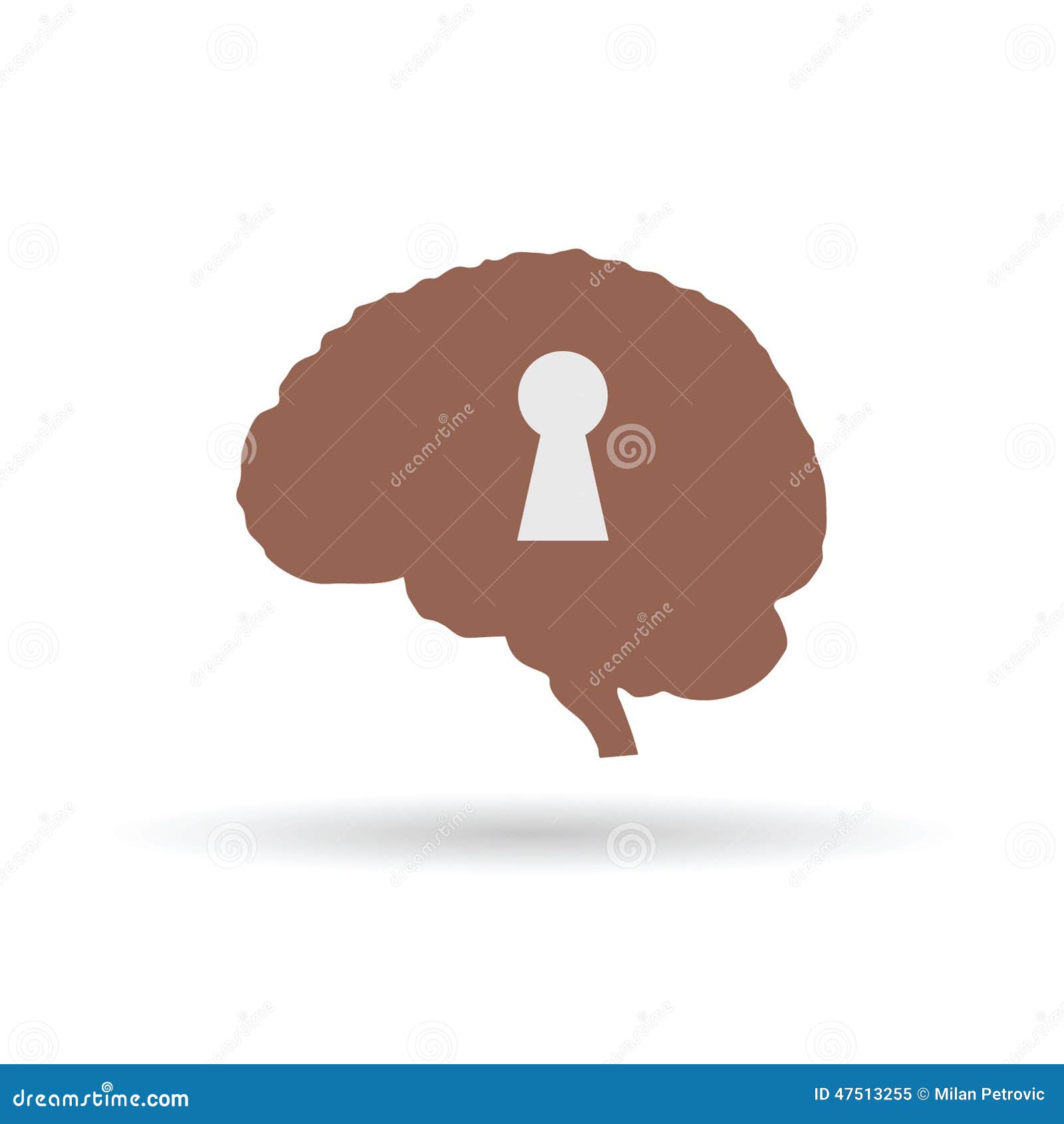 Keyhole on the brain vecto stock vector. Illustration of night - 47513255