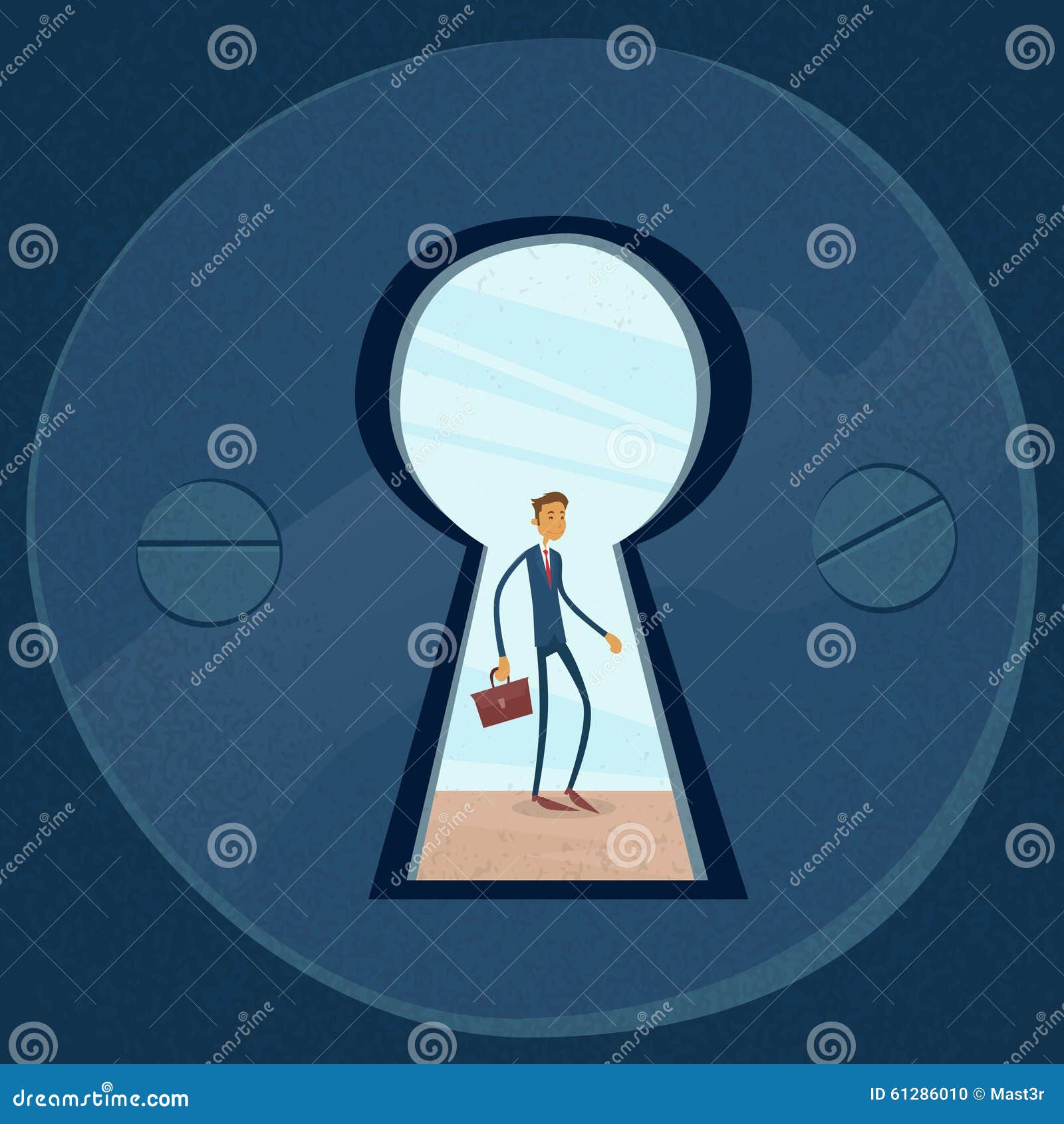 Keyhole Businessman Concept View through Door Hole Stock Vector ...