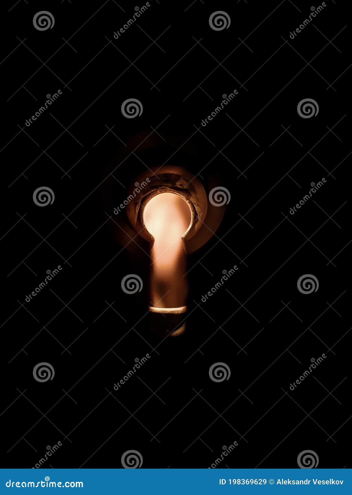 Keyhole on a Dark Background, Yellow Low Light Stock Image - Image of ...