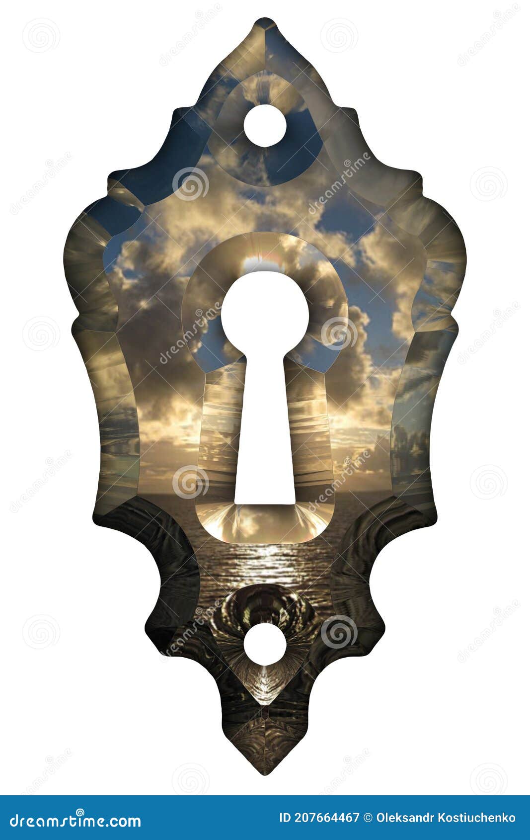The Keyhole, Decorative Design Element, Imitation of Sea Landscape ...