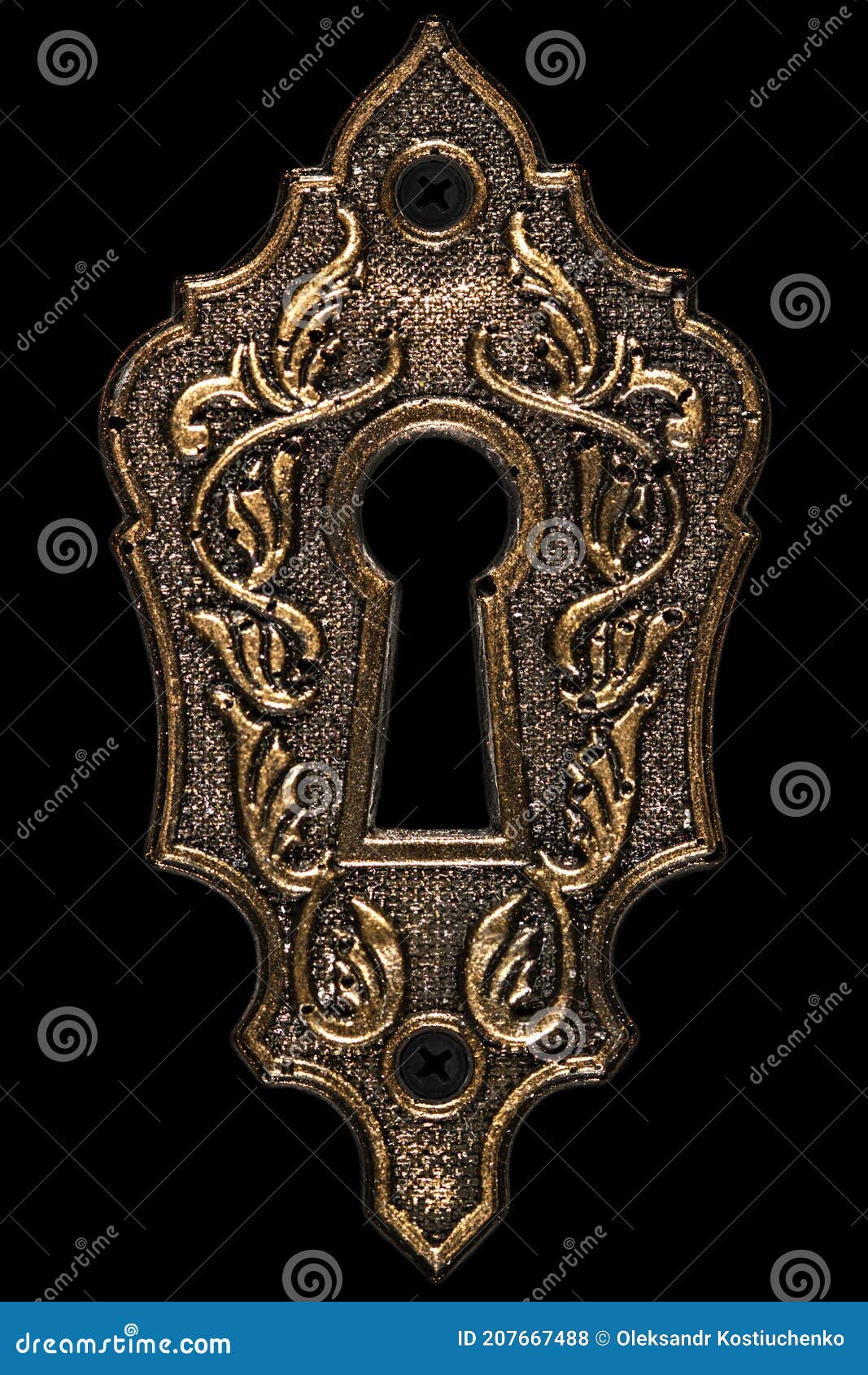The Keyhole, Decorative Design Element, Isolated on Black Background ...