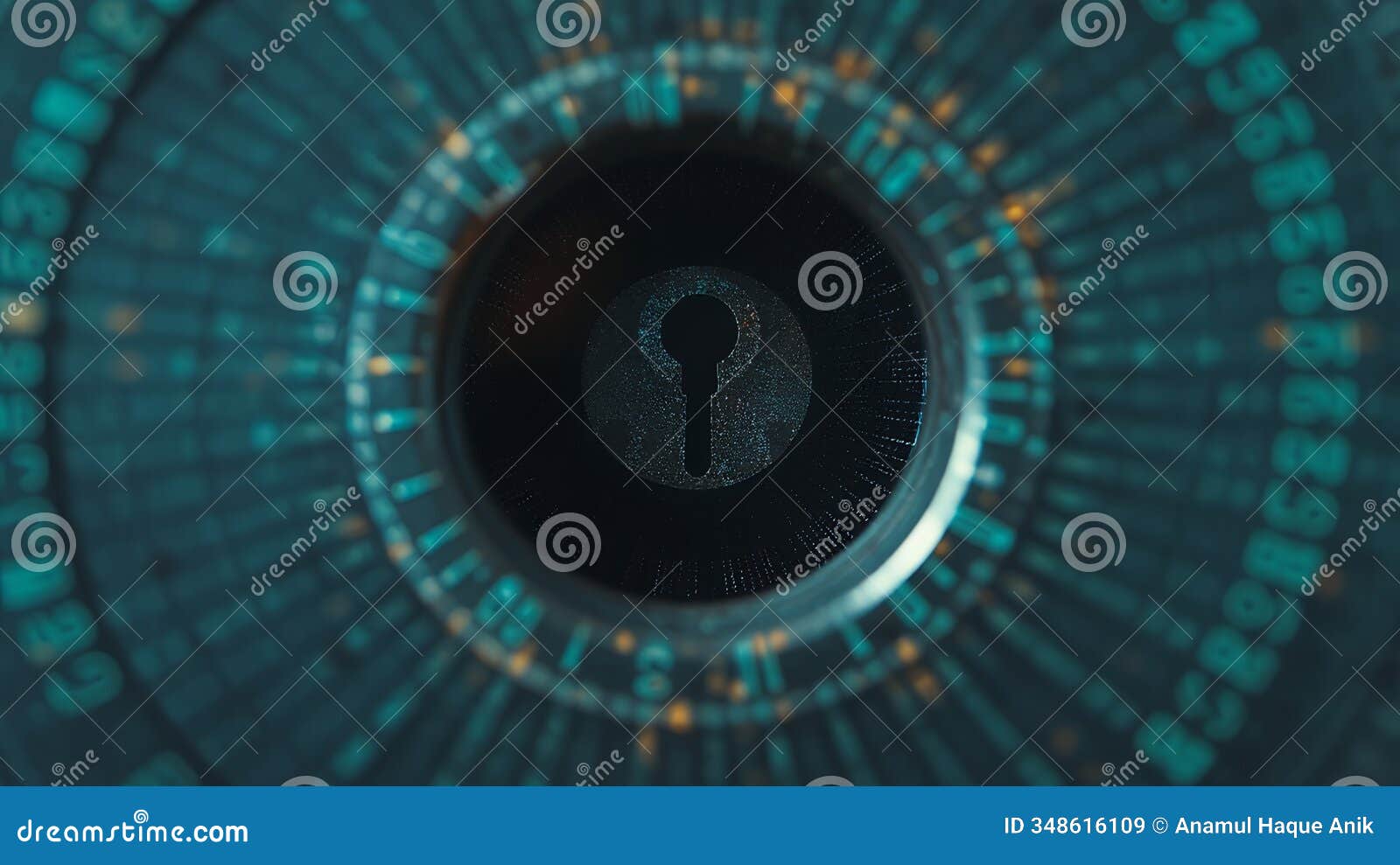 A Keyhole in a Digital World Representing Security Stock Illustration ...