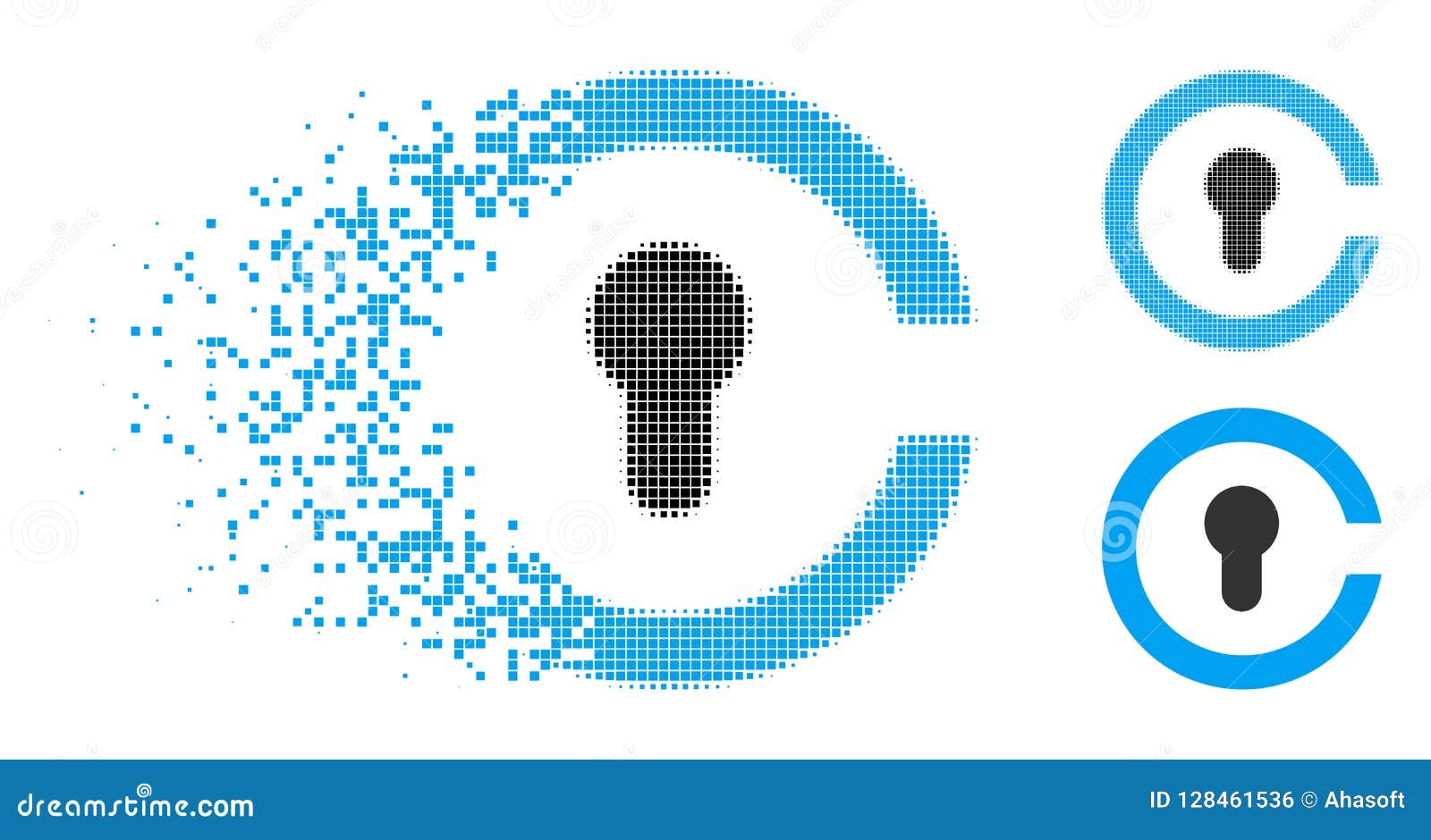 Dispersed Dot Halftone Keyhole Icon Stock Vector - Illustration of ...