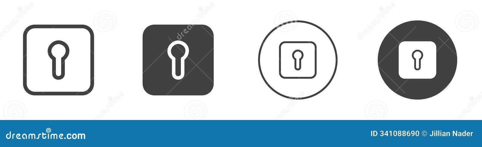 Keyhole Icon. Key Hole For Door. Gray Silhouette Keyhole Isolated On ...