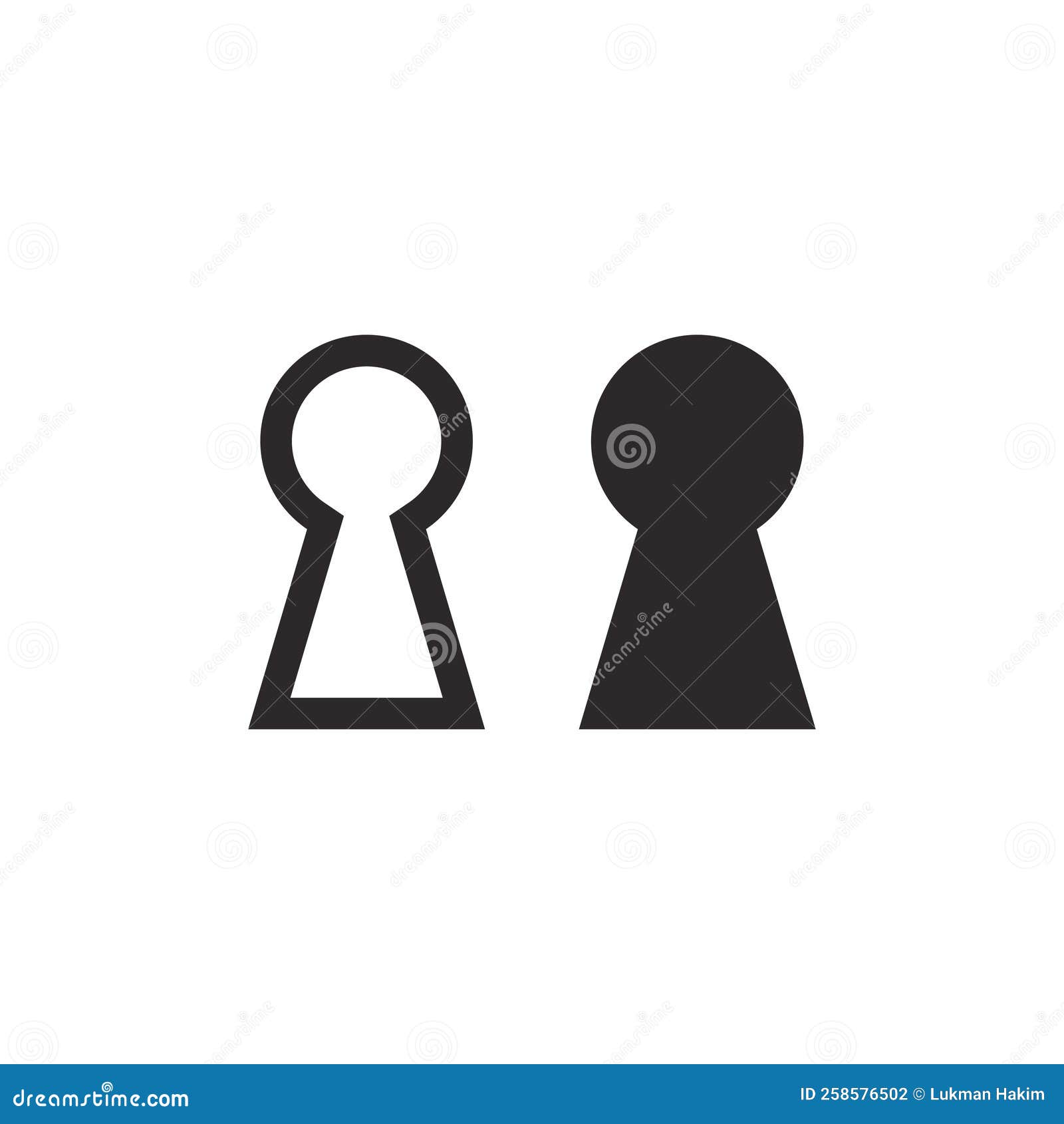 Key hole icon symbol stock vector. Illustration of sign - 258576502