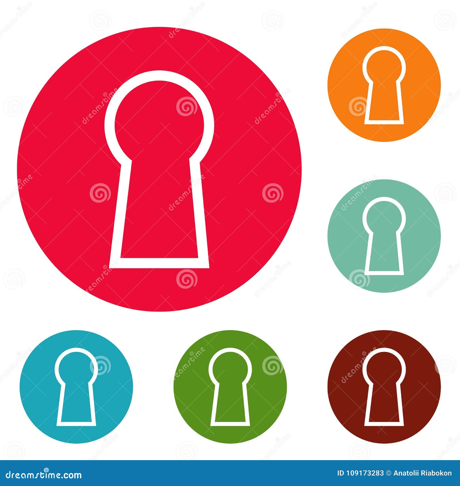 Keyhole Icons Circle Set Vector Stock Vector - Illustration of door ...