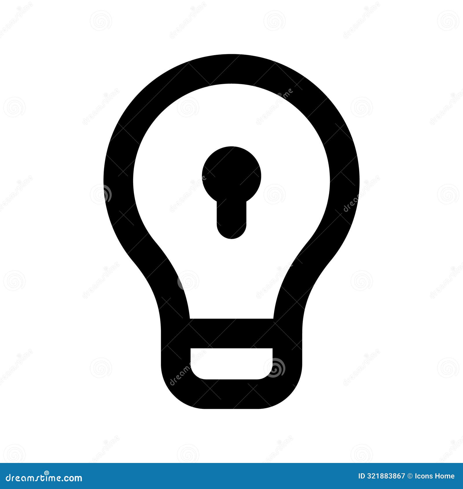 Keyhole Inside Light Bulb, Concept of Idea Protection Icon Stock Vector ...