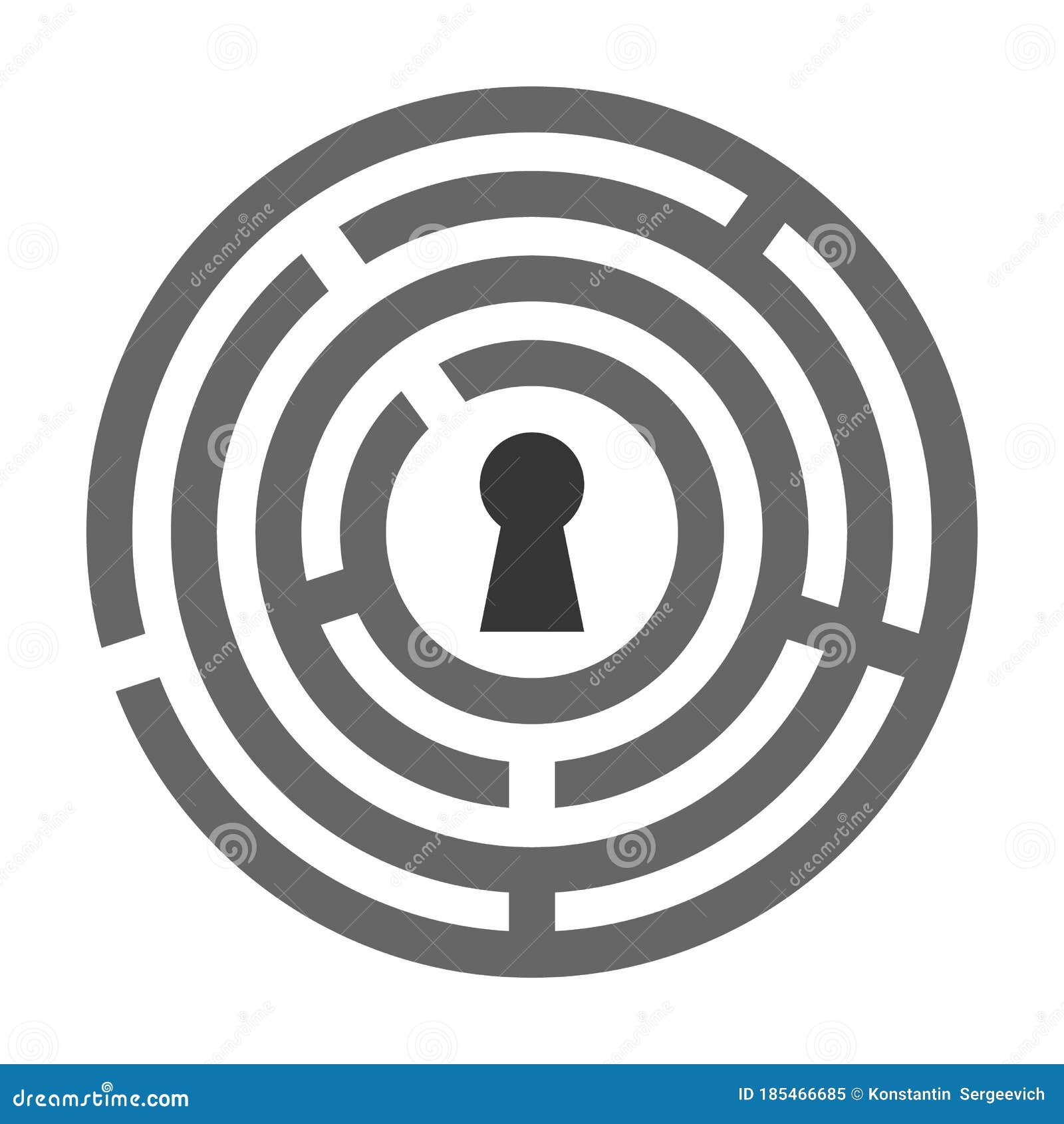 Keyhole Inside the Maze Icon Isolated on White Stock Illustration ...