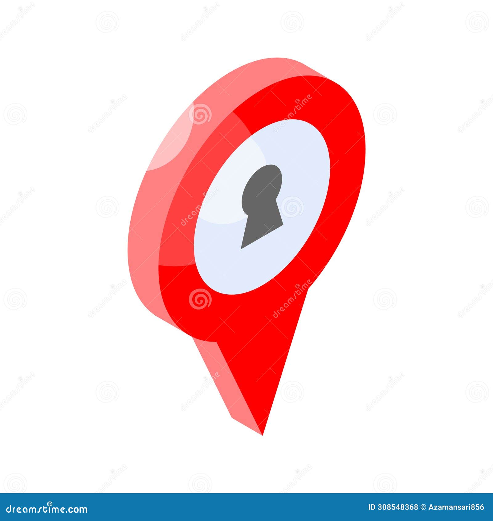 Keyhole Inside Placeholder Showing Concept Isometric Icon of Location ...