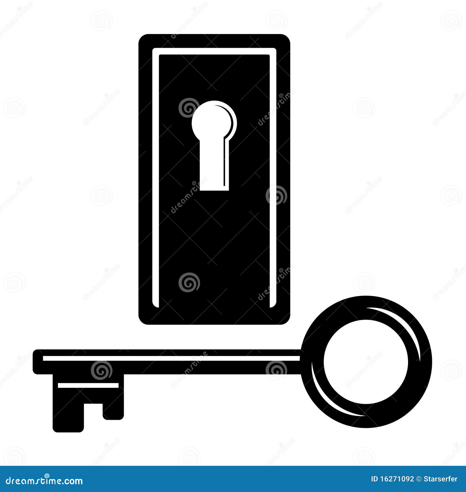Keyhole and key pictogram stock vector. Illustration of isolated - 16271092