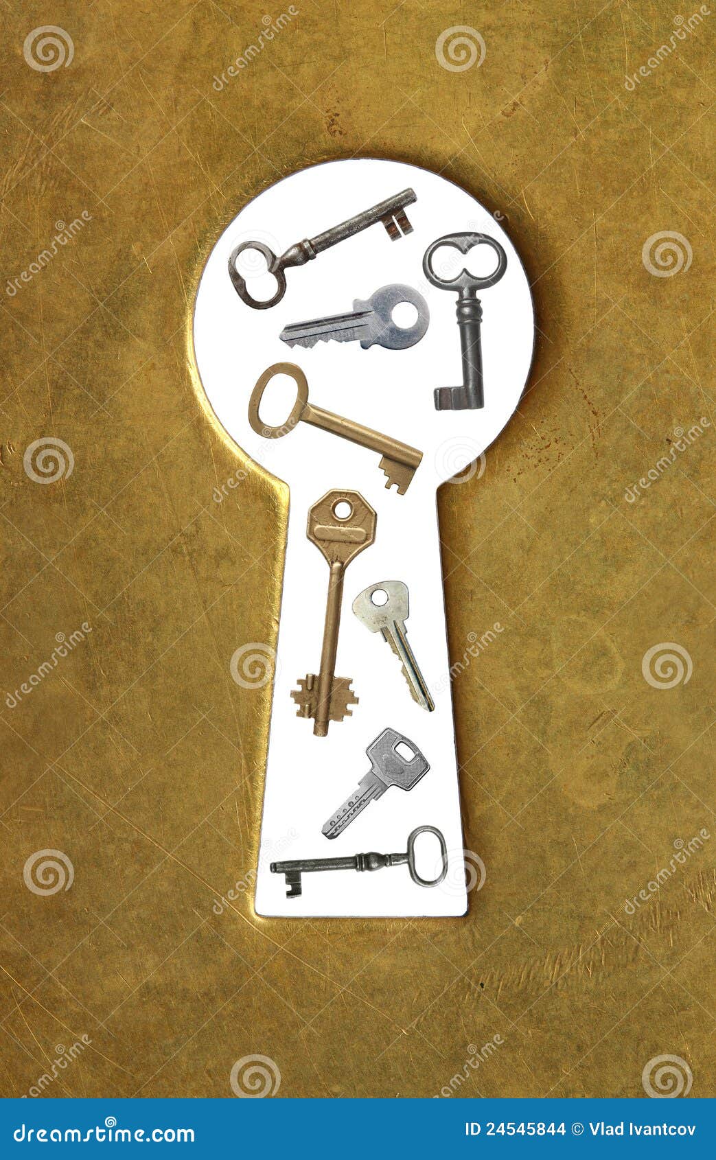 Keyhole and keys. stock photo. Image of yellow, background - 24545844