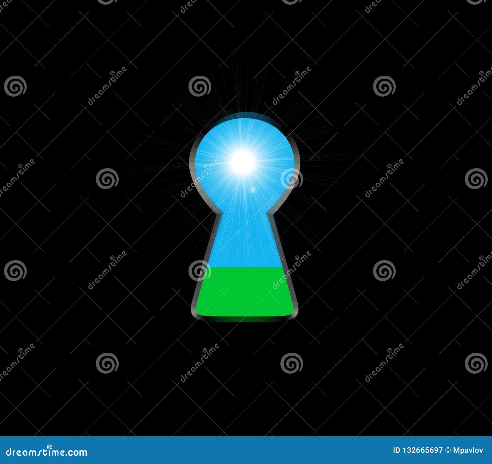 Keyhole with Light Inside. Ecological Concept, Natural Green Grass and ...