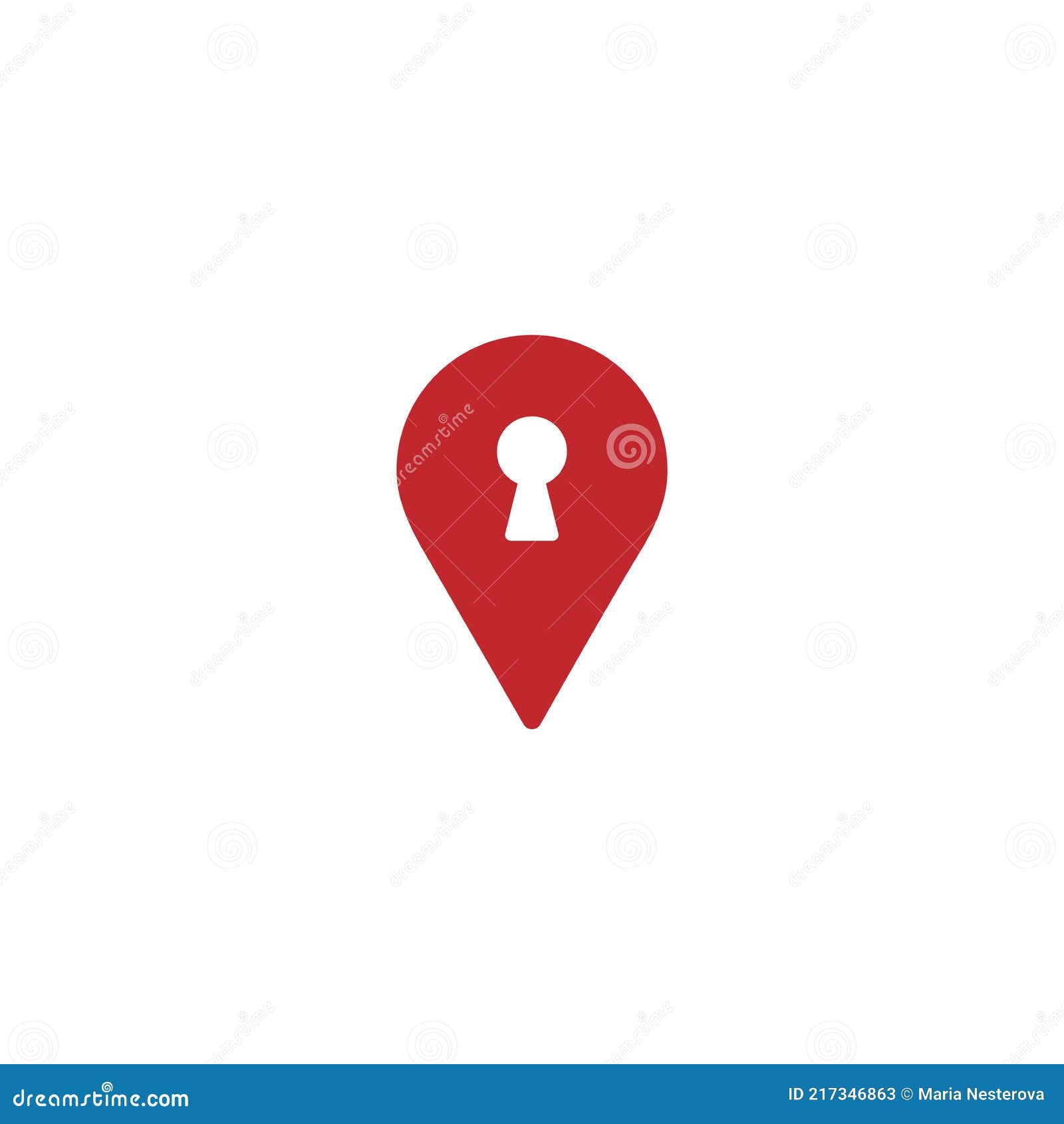 Keyhole and Location Icon. GPS Pointer. Map Pin Stock Vector ...