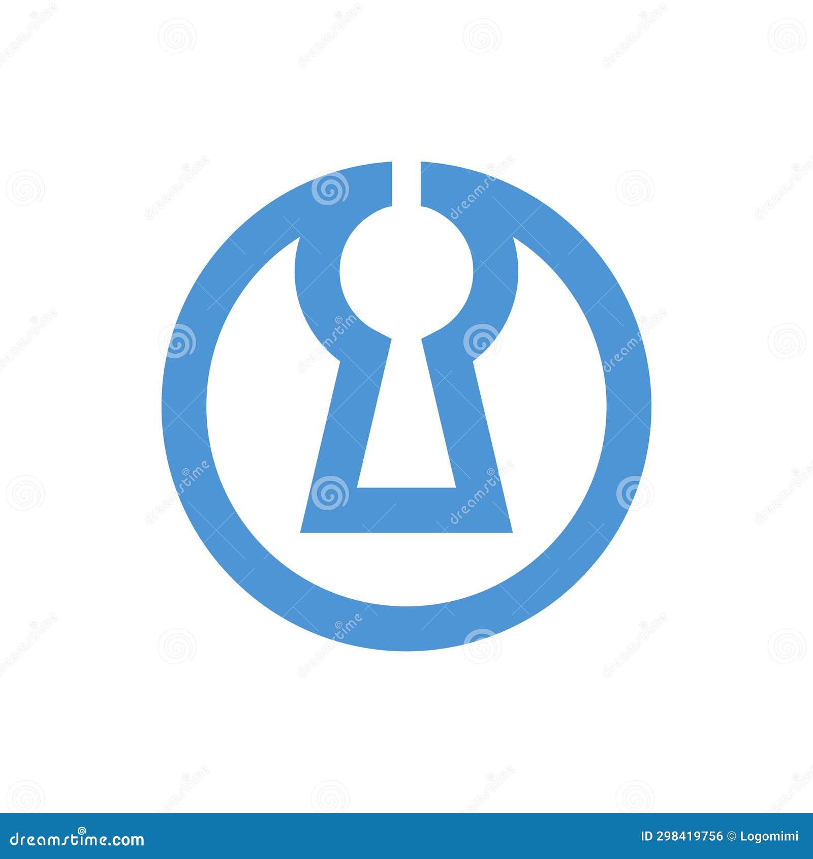 Keyhole Logo Icon Design Template Elements, Line Art Style Illustration ...