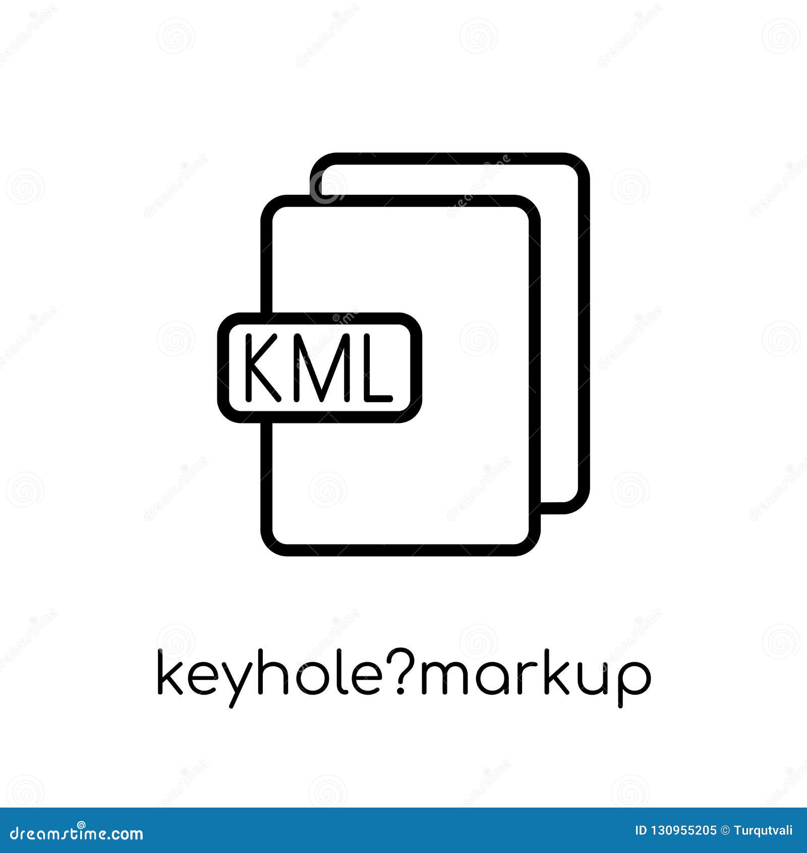 Keyhole?Markup Language Icon. Trendy Modern Flat Linear Vector K Stock ...