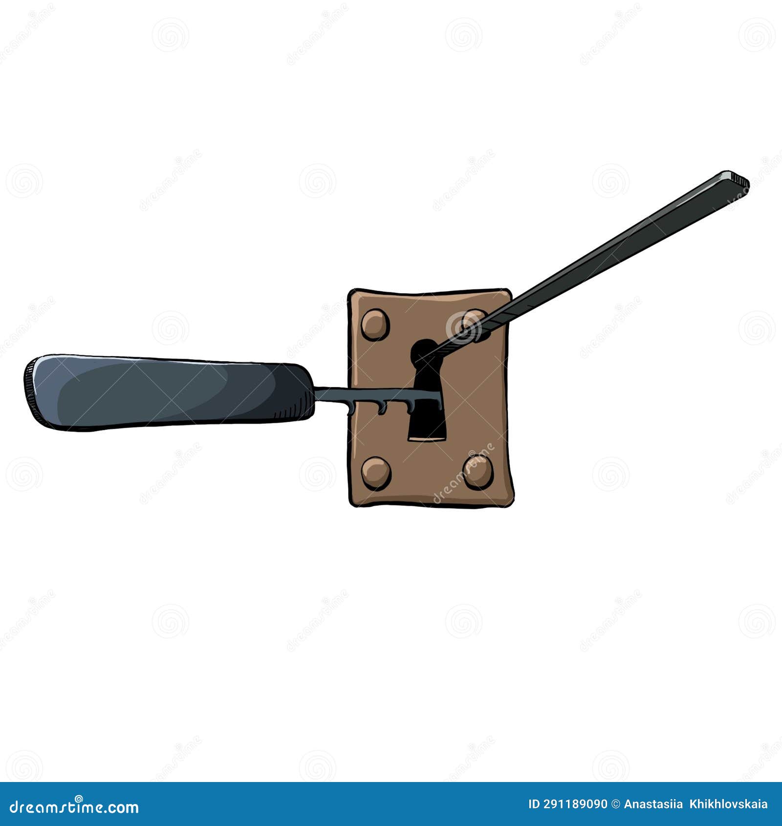 Keyhole and Master Key Sketch Stock Illustration - Illustration of ...