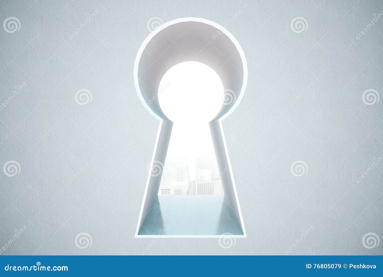 Keyhole Opening with City View Stock Illustration - Illustration of ...