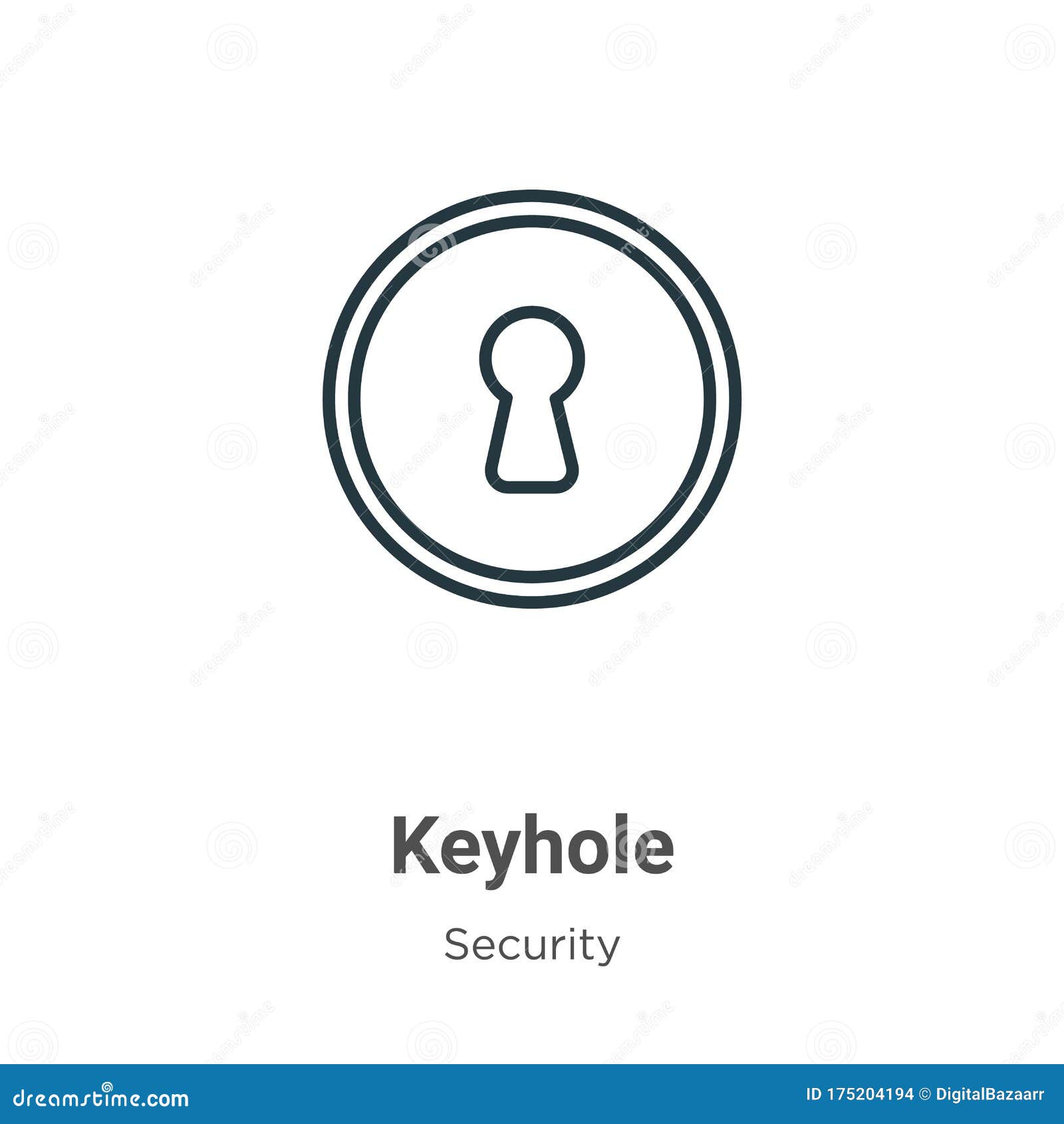 Keyhole Outline Vector Icon. Thin Line Black Keyhole Icon, Flat Vector ...