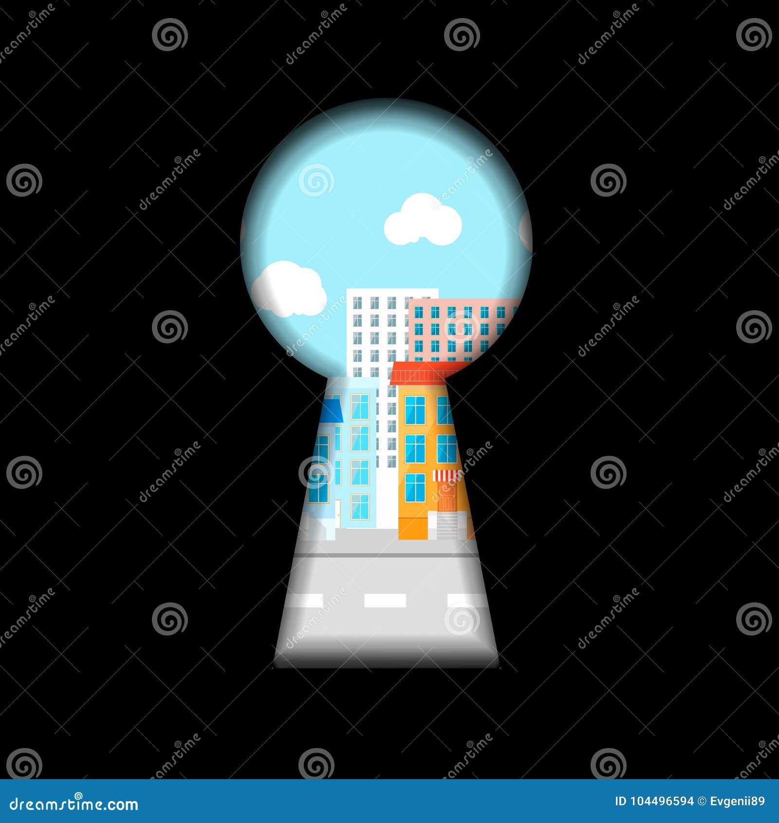 Keyhole Shape Fingerprint Scan Pattern Logo Dash Line, Digital Gateway ...