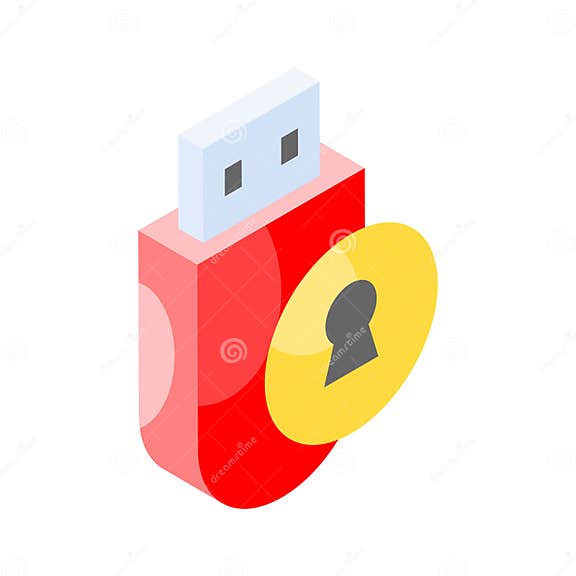 Keyhole with Usb Showing Concept Icon of Secure Usb, Modern Style ...
