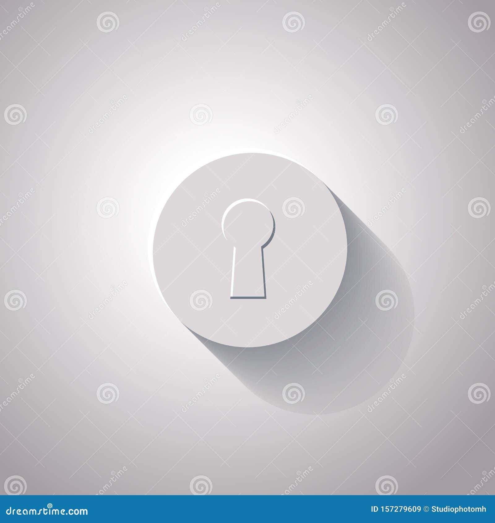 Keyhole Vector Icon with Shadow on a Grey Background Stock Vector ...