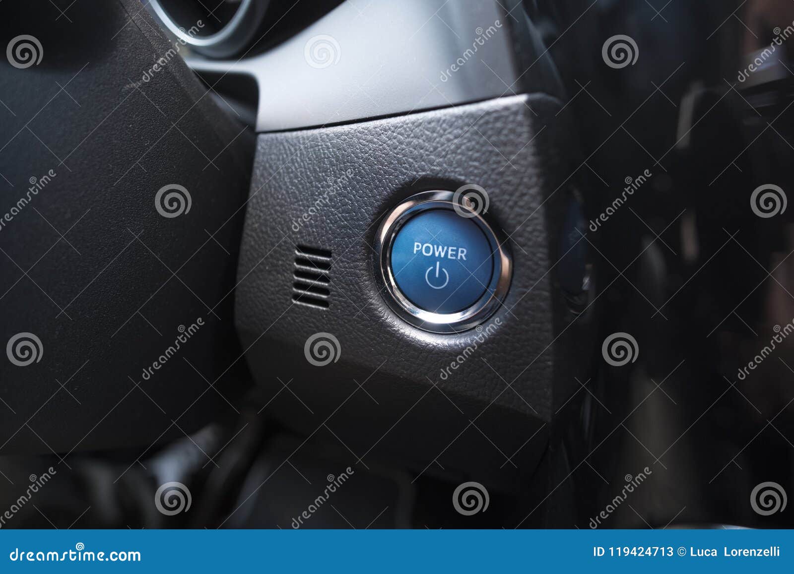 Keyless Car Power Button for Engine Start Stock Image - Image of button ...