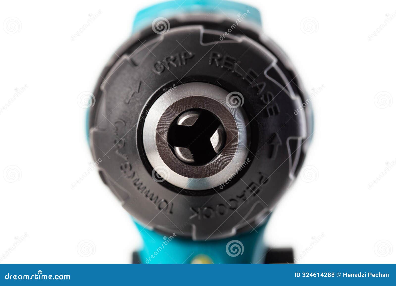 Keyless Chuck in a Drill Screwdriver with Spindle Lock, White ...