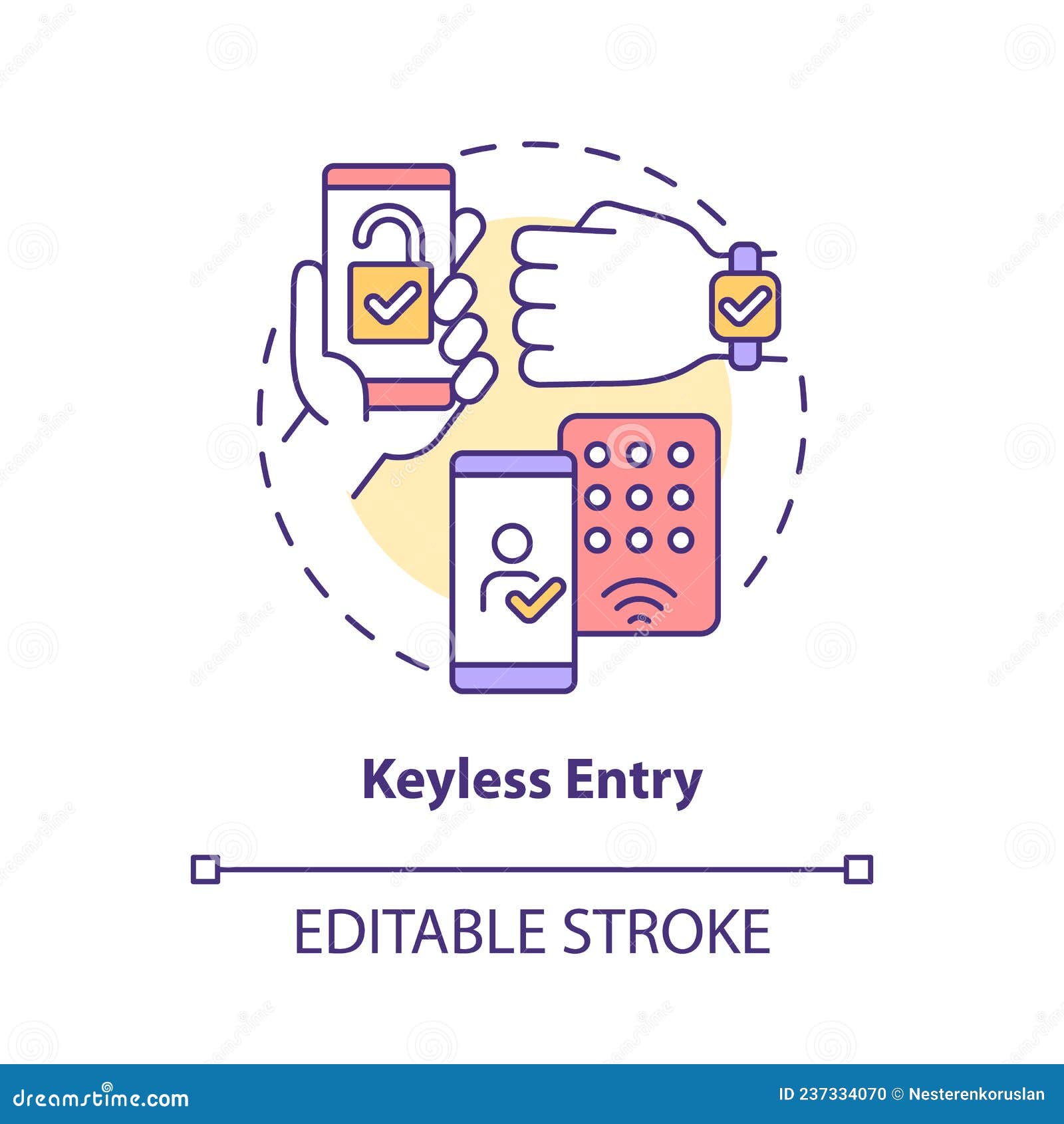 Keyless entry concept icon stock vector. Illustration of smart - 237334070
