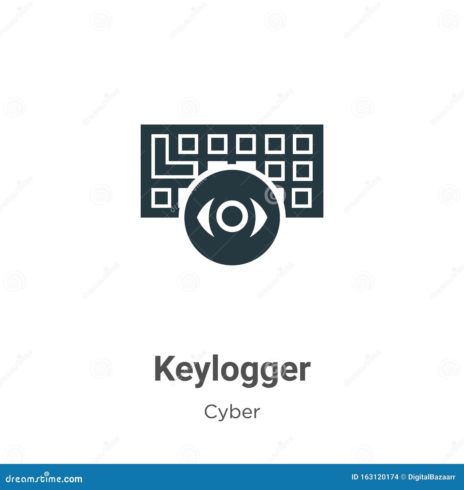 Keylogger Vector Icon on White Background. Flat Vector Keylogger Icon ...