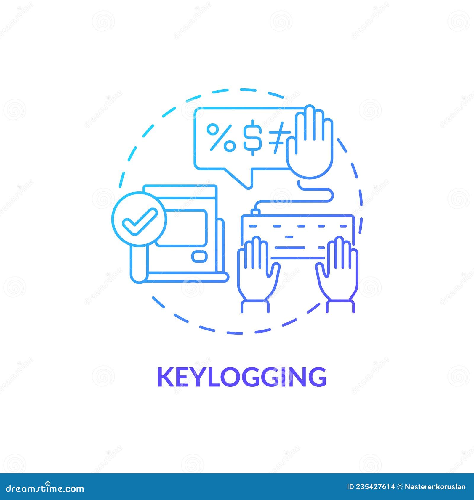 Keylogging Concept Icon Cartoon Vector | CartoonDealer.com #235356237