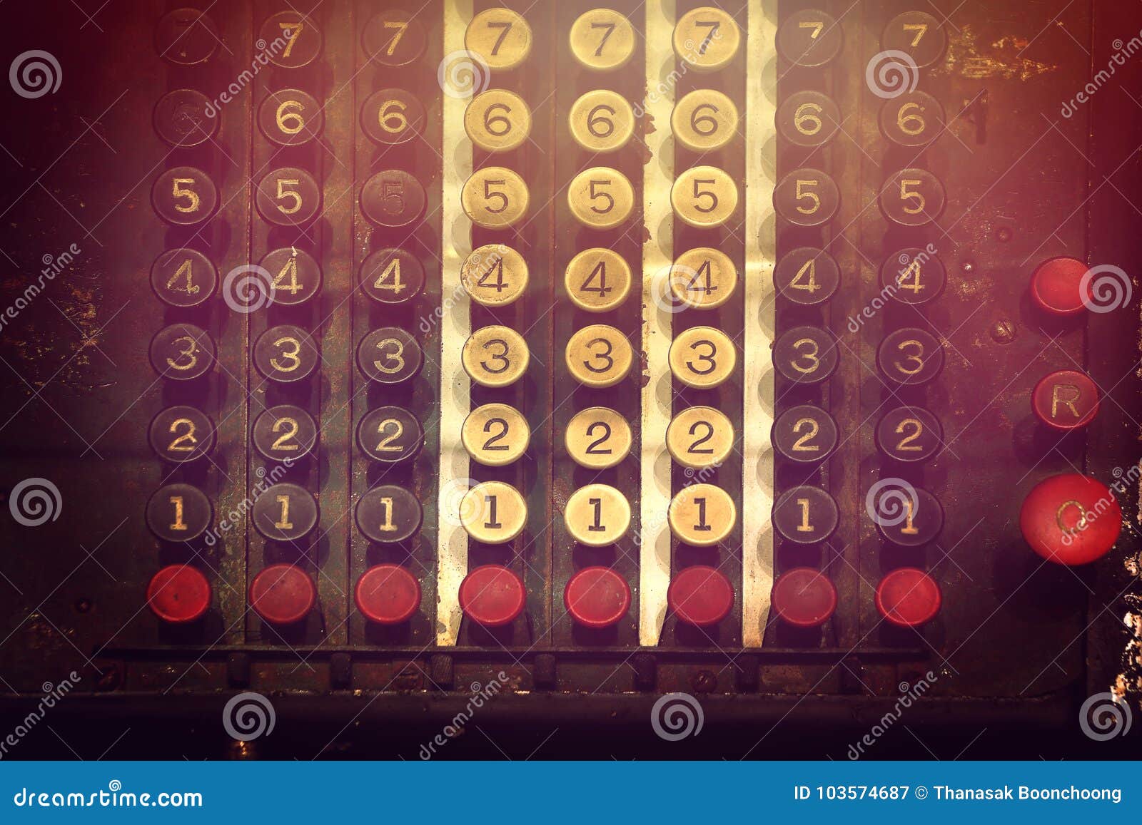 Keypad of Calculator Vintage. Stock Image - Image of alphabet ...