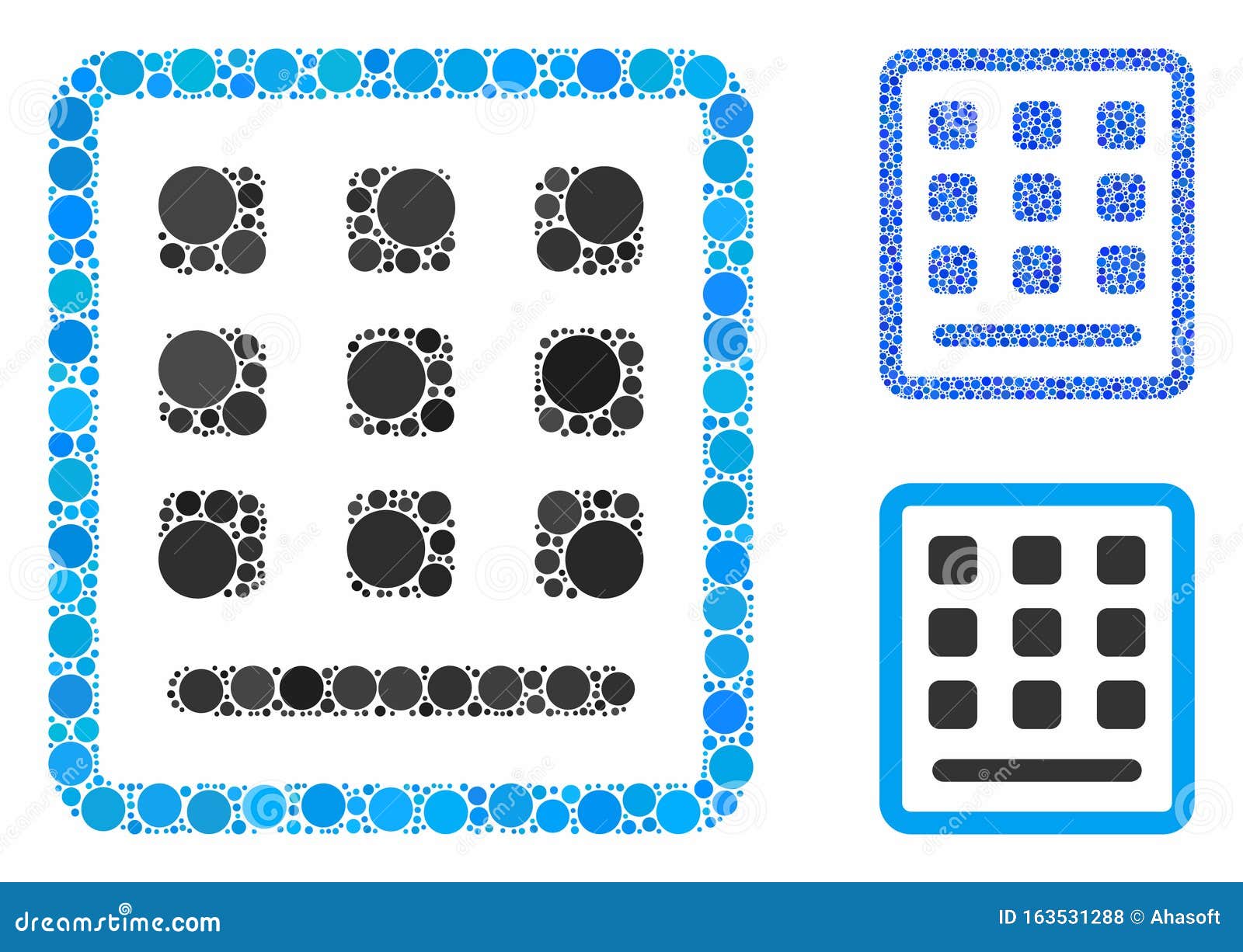 Keypad Composition Icon of Round Dots Stock Illustration - Illustration ...