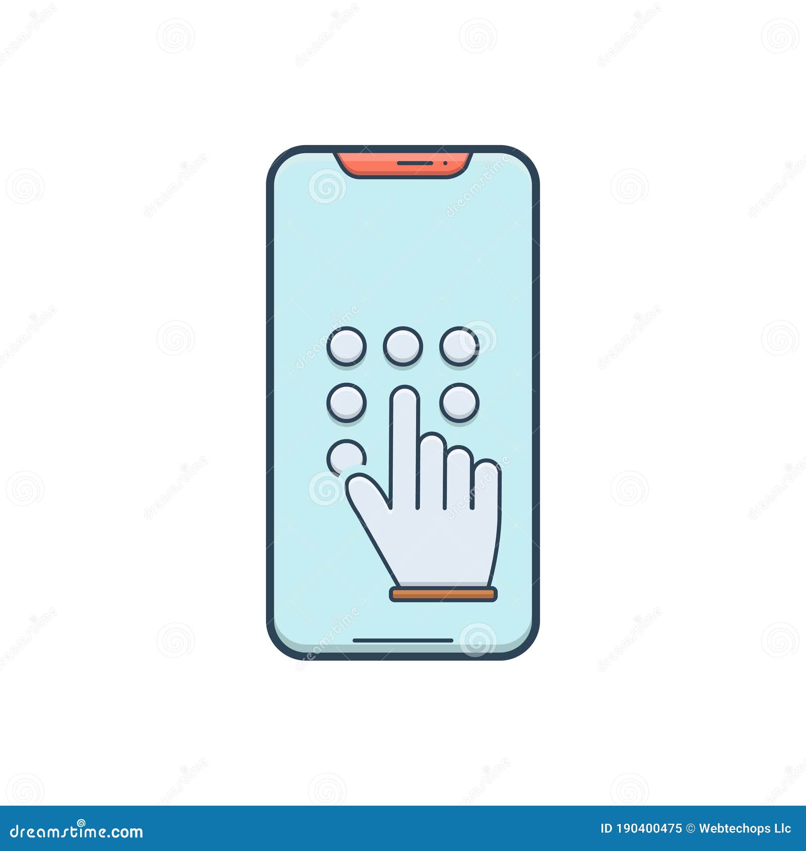 Color Illustration Icon for Keypad, Hand and Keypad Stock Illustration ...