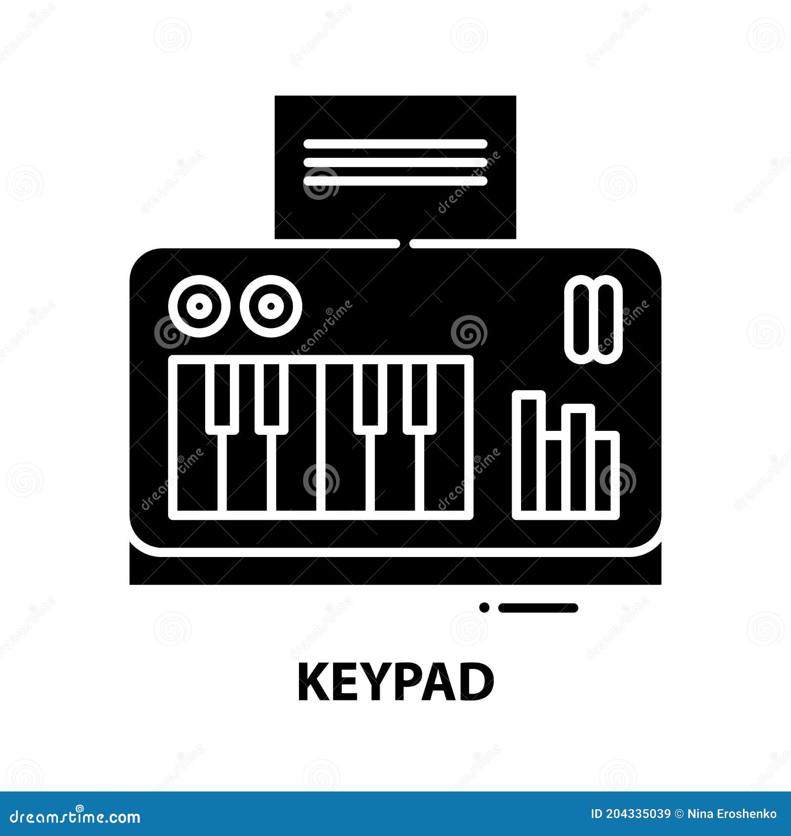Keypad Icon, Black Vector Sign with Editable Strokes, Concept ...