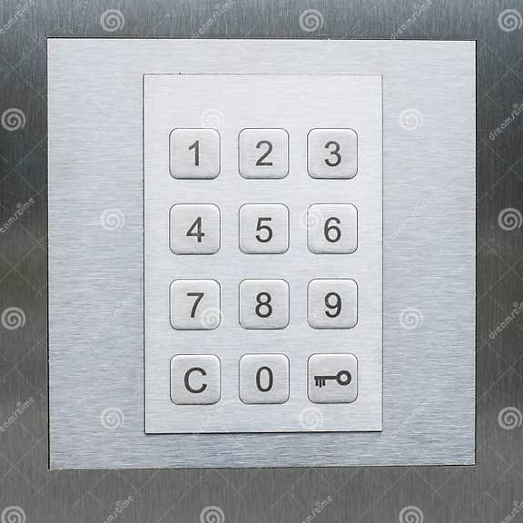 Keypad, Numbers and Key Smbol - Door Security System Stock Photo ...