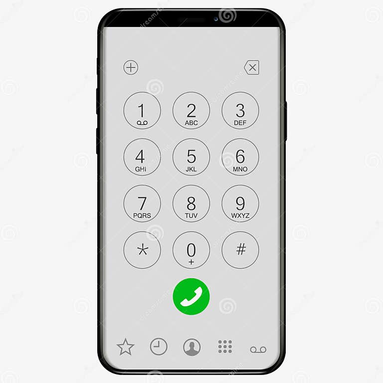 Keypad with Numbers and Letters for Phone. Ios User Interface Keypad ...