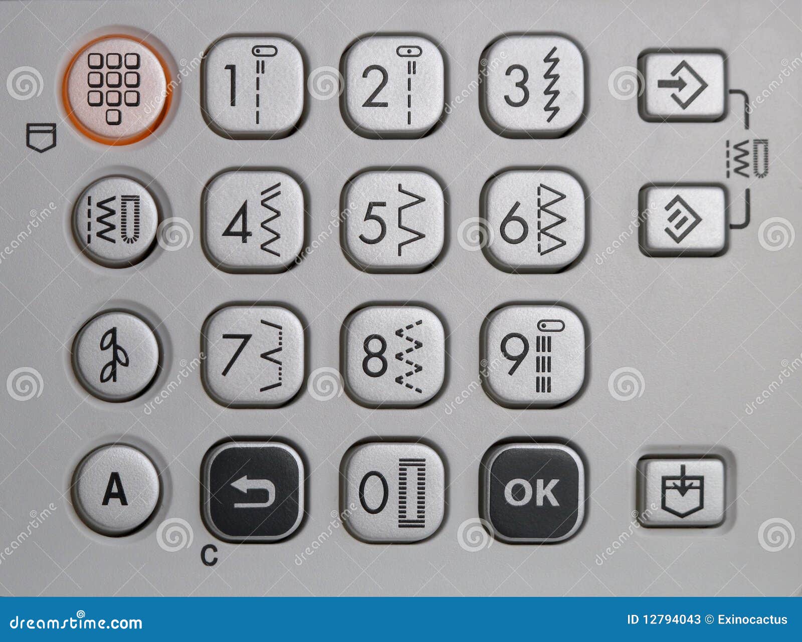 Keypad of a sewing machine stock image. Image of button - 12794043