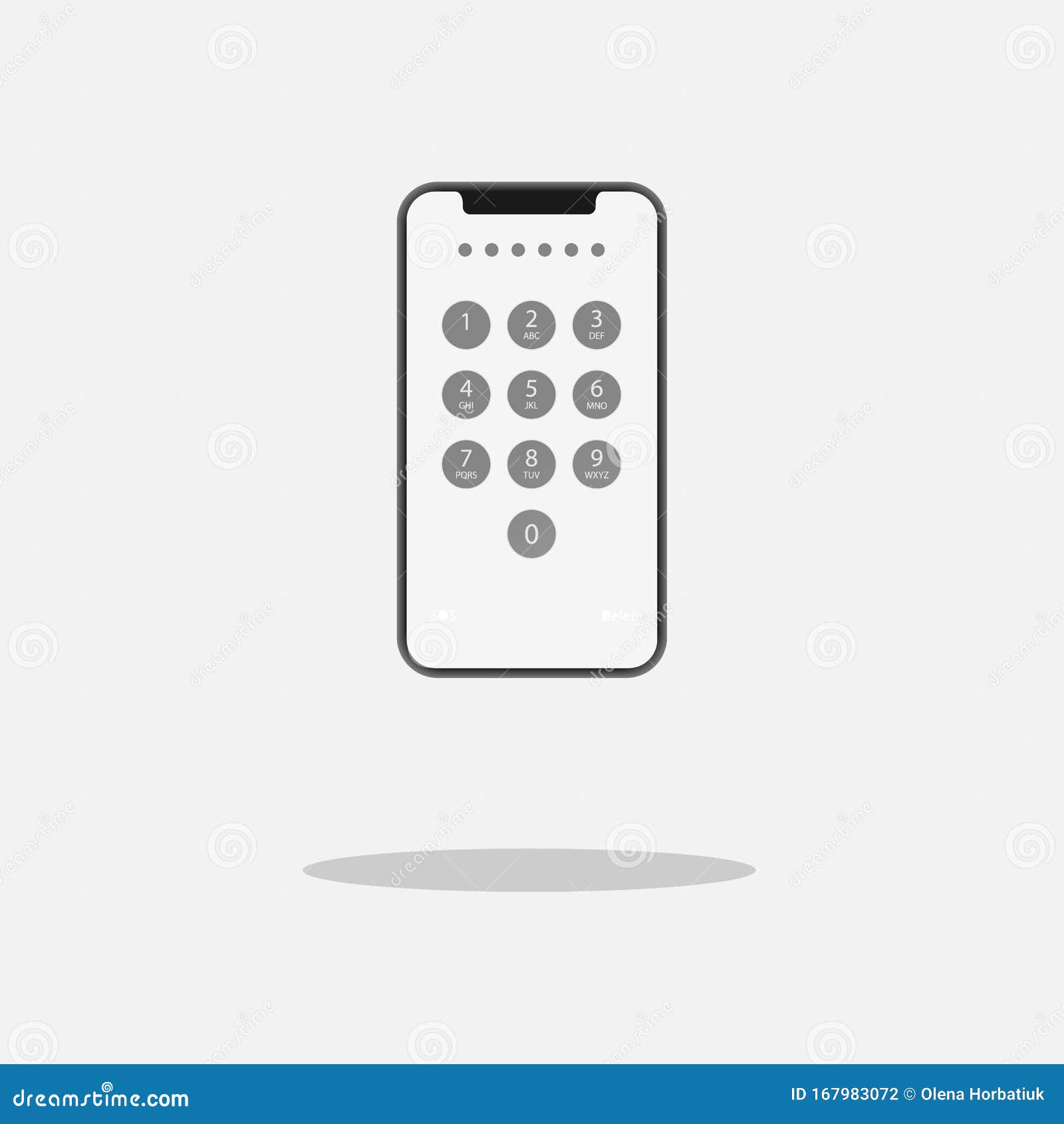 Keypad for on Smartphone Screen. Application Interface on Mobile Phone ...