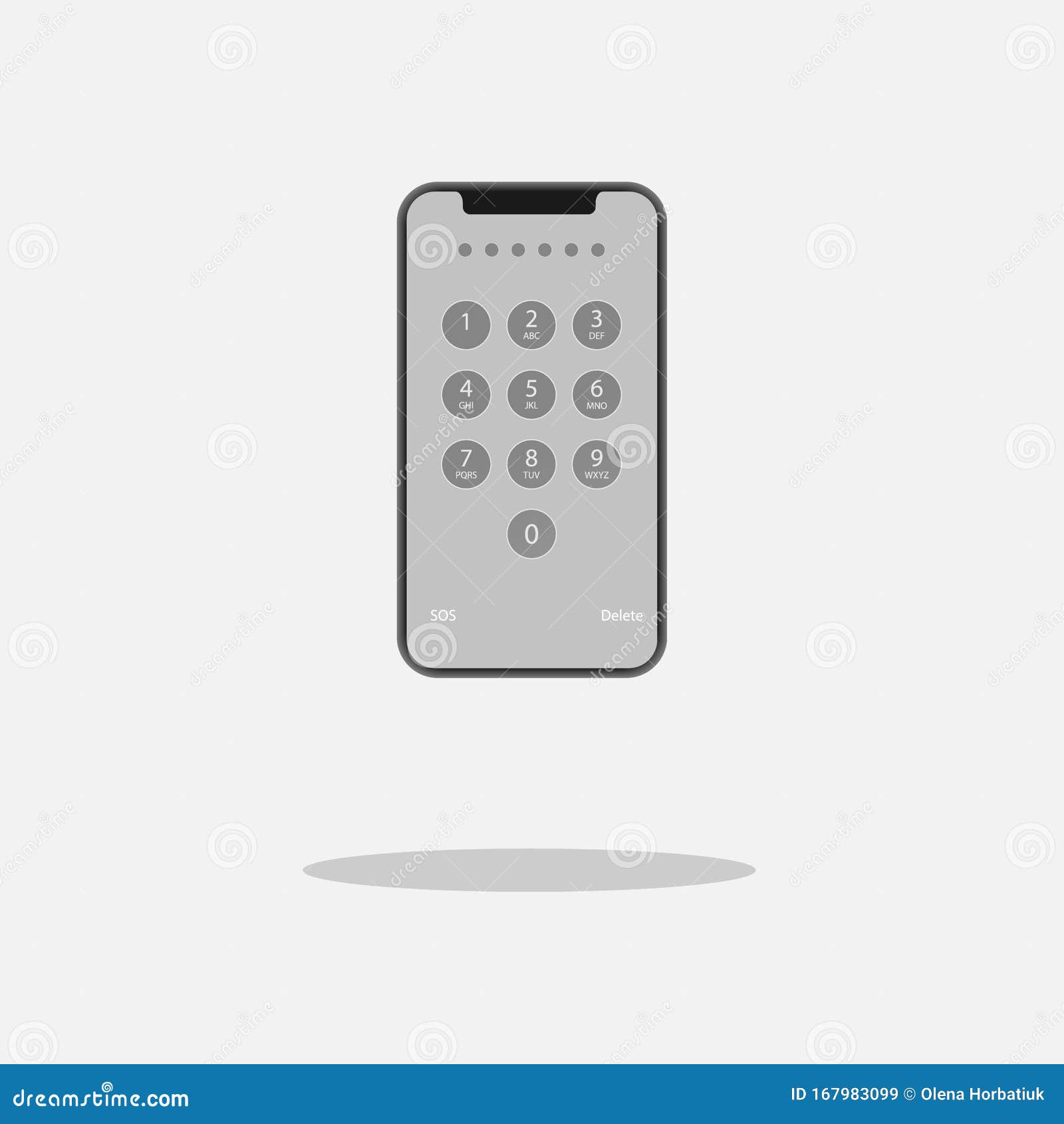 Keypad for on Smartphone Screen. Application Interface on Mobile Phone ...