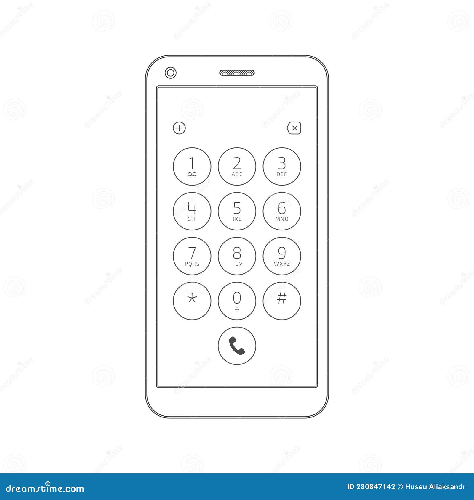 Keypad for smartphone. stock vector. Illustration of black - 280847142