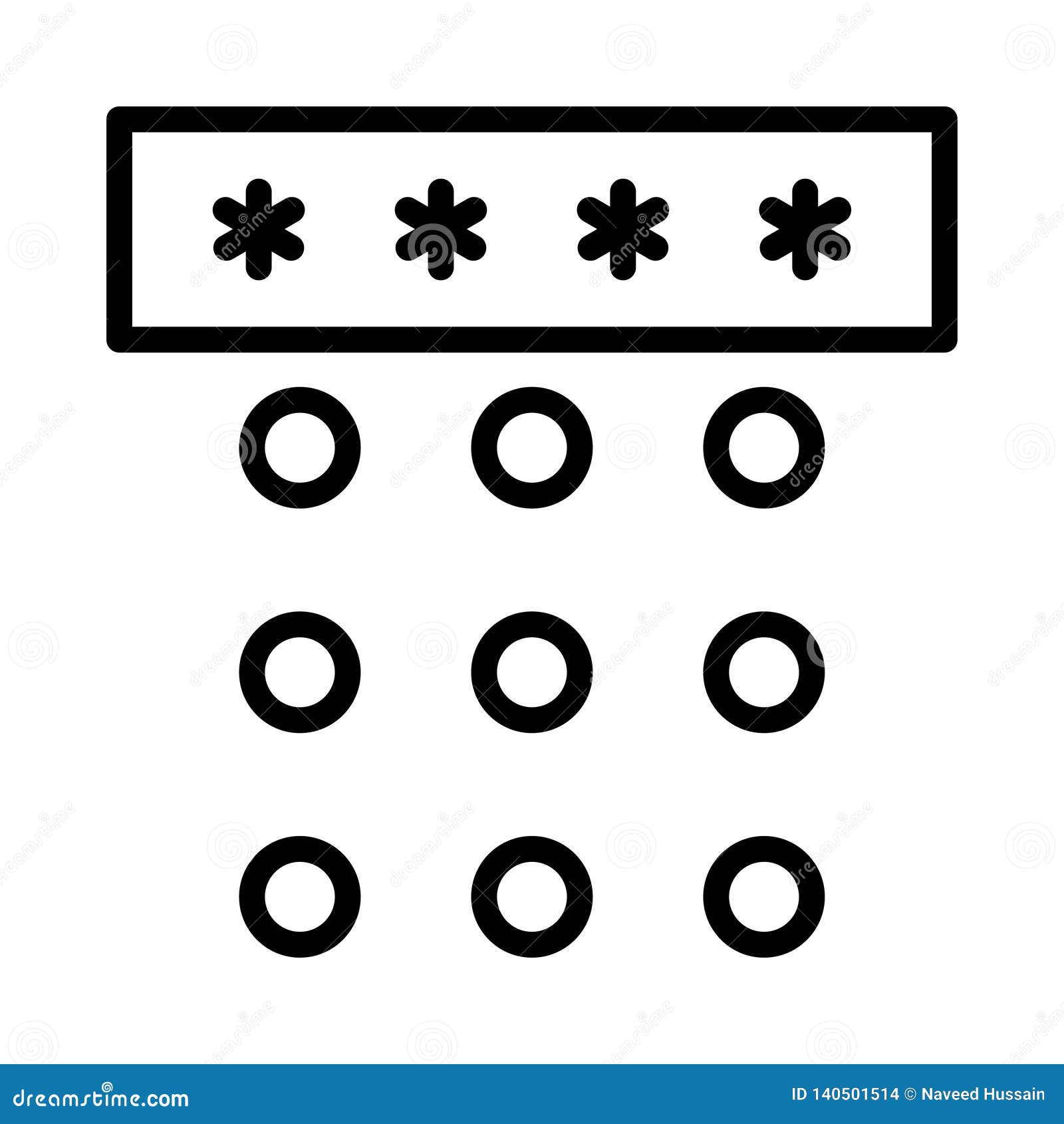 Keypad Line Icon, Outline Vector Sign, Linear Style Pictogram Isolated ...