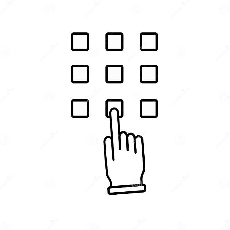 Keypad Vector Icon, Pin Code Symbol. Simple, Flat Design for Web or ...