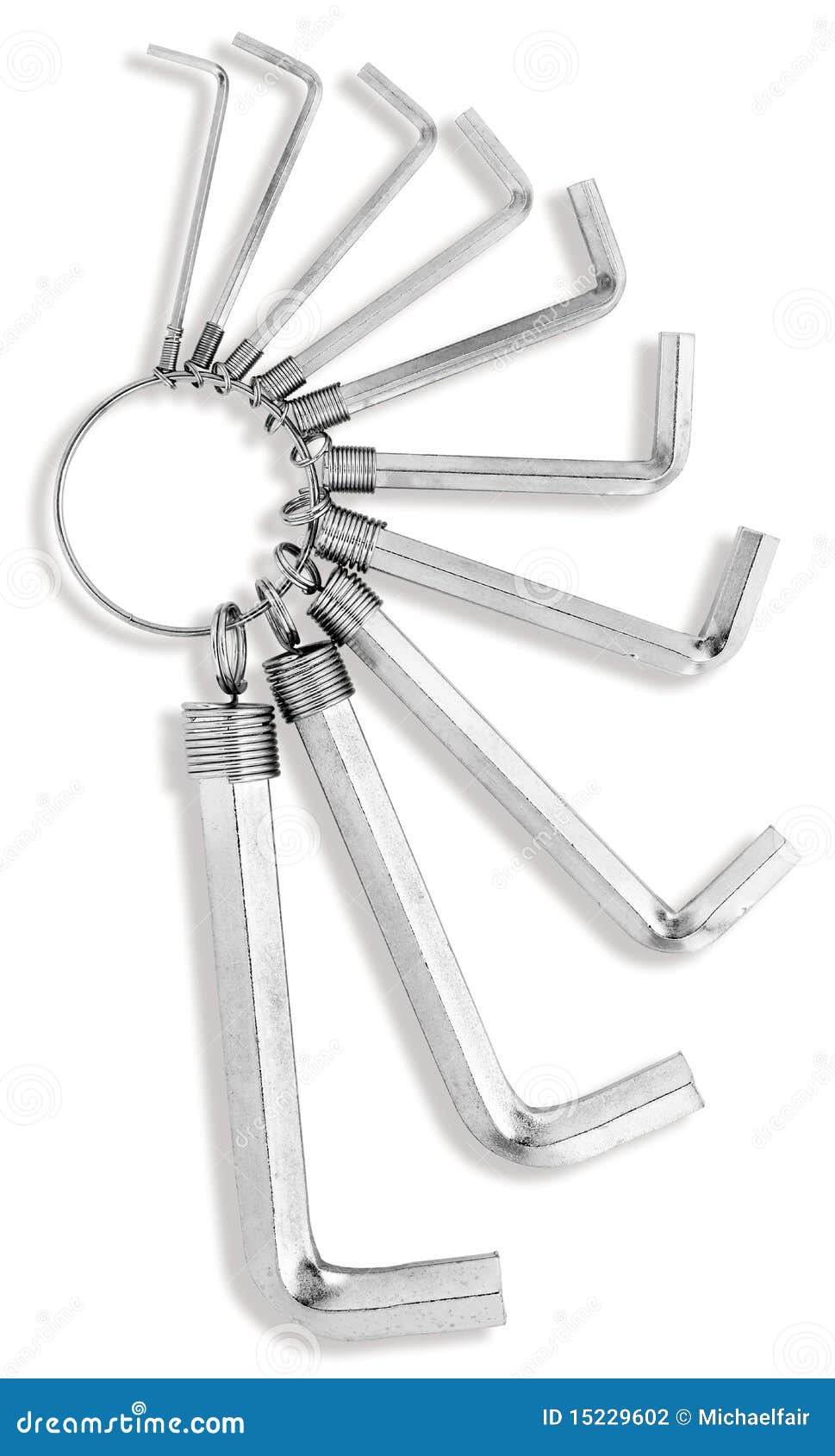 Keyring of hex allen keys stock photo. Image of graphic - 15229602