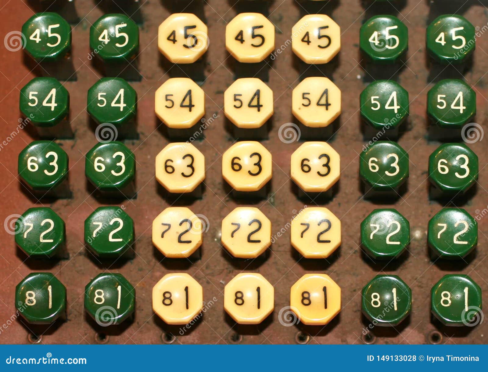 Keys of Adding Machine. Old Vintage Adding Machine. Stock Photo - Image ...