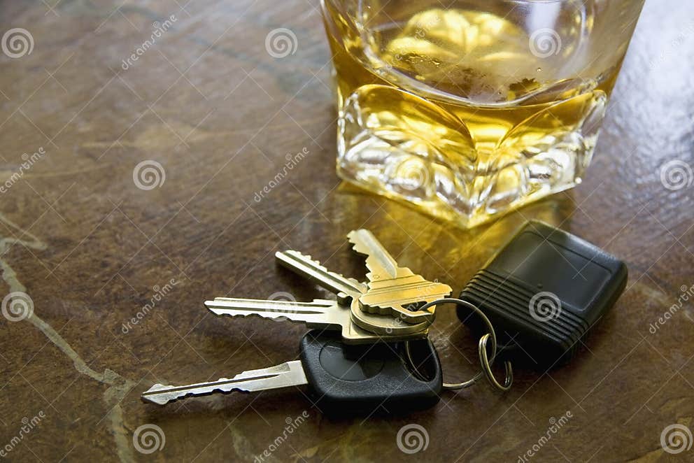 Keys and Alcohol Drink stock image. Image of glass, danger - 5182869