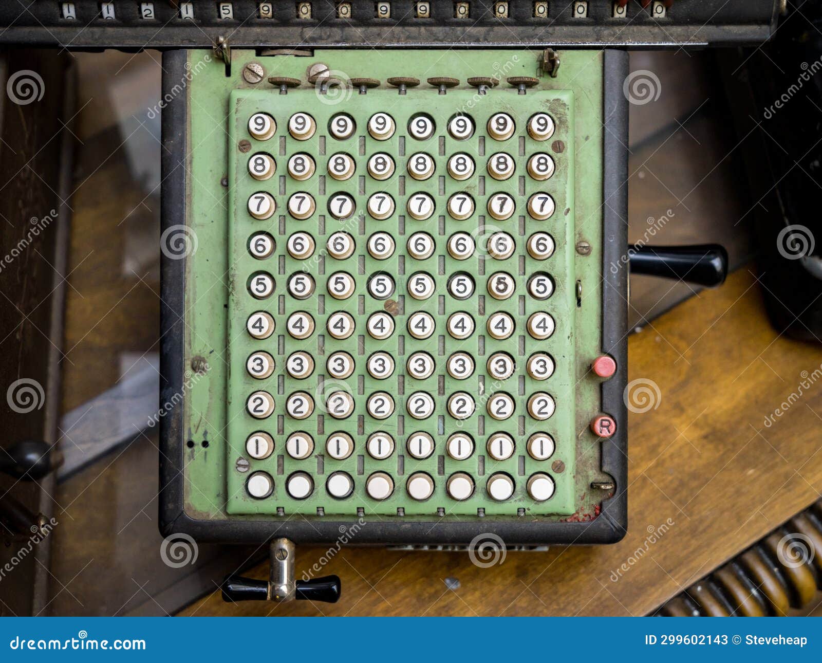 Keys of Antique Mechanical Accounting or Counting Machine Stock Image ...