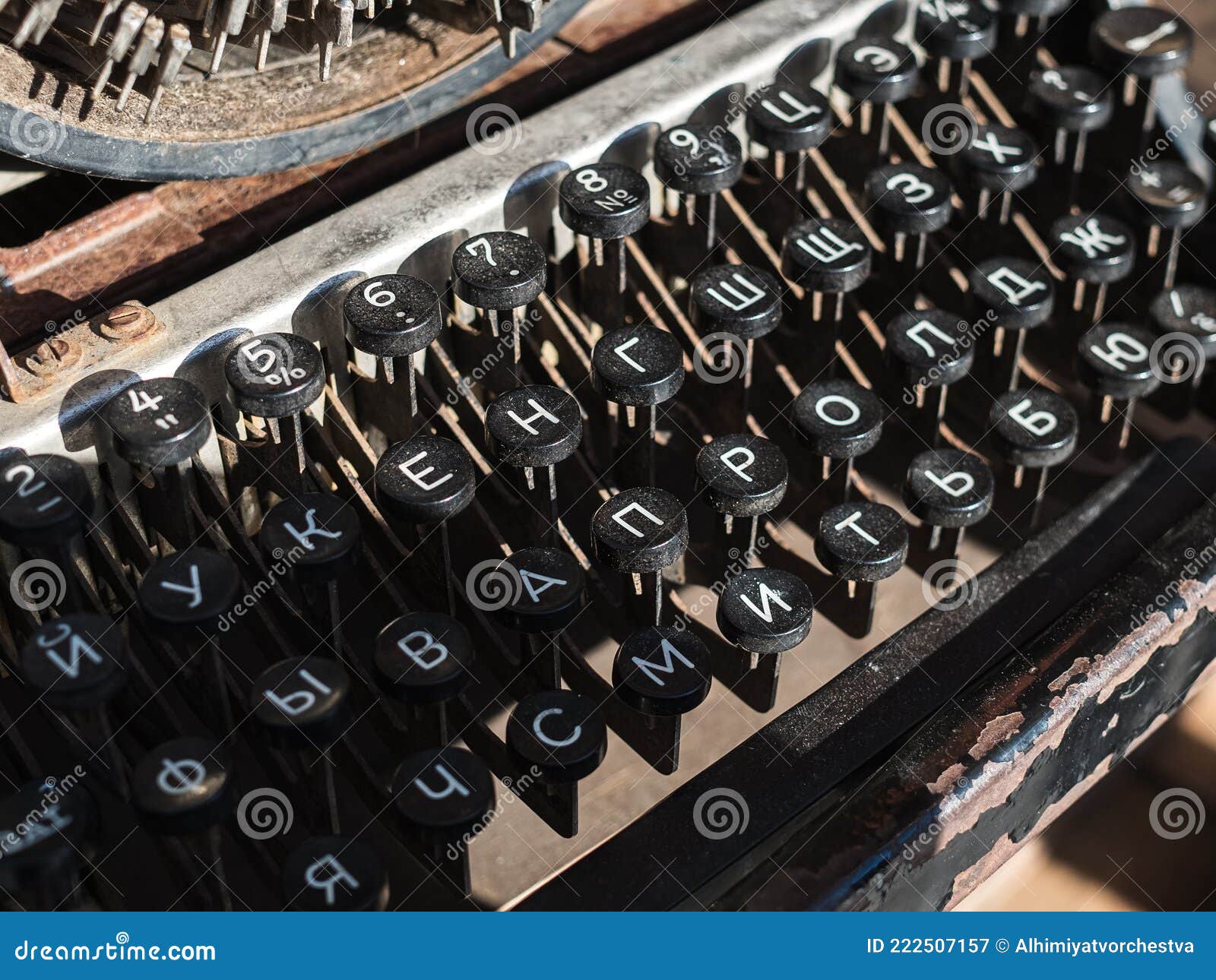 Keys of an Antique Typewriter Stock Image - Image of abandoned, closeup ...