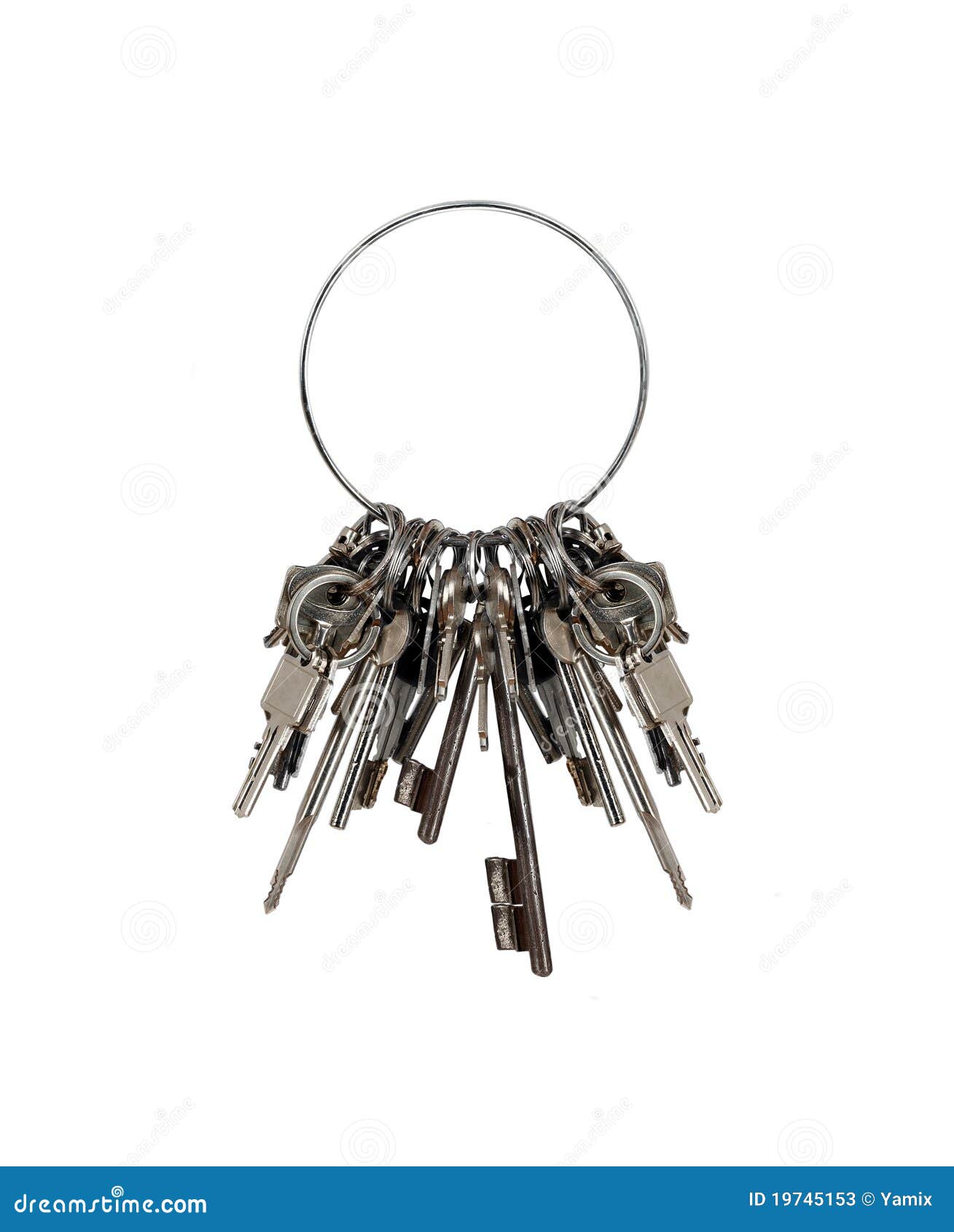 Keys on a big keyring stock image. Image of ring, equipment - 19745153