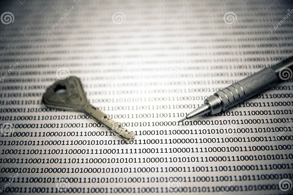 Keys on binary code stock image. Image of line, communication - 102161105